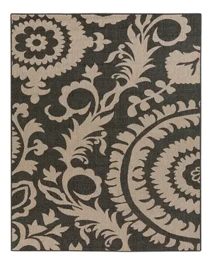 Livabliss Alfresco Alf D Area Rug, 3'7 X 5'7 Black/camel
