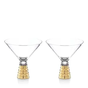 MICHAEL WAINWRIGHT Truro Martini Glasses Set Of 2 - Clear/gold