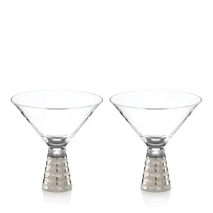 MICHAEL WAINWRIGHT Truro Martini Glasses Set Of 2 - Clear/platinum