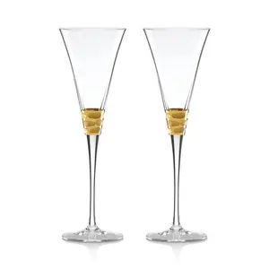 MICHAEL WAINWRIGHT Truro Toasting Flute Set Of 2 - Clear/gold