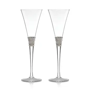 MICHAEL WAINWRIGHT Truro Toasting Flute Set Of 2 - Clear/platinum