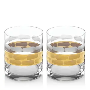 MICHAEL WAINWRIGHT Truro Double Old Fashioned Glass Set Of 2 - Clear/gold