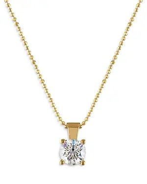Bloomingdale'S Diamond Solitaire Pendant Necklace - White/gold