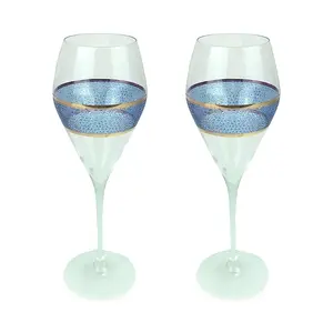 MICHAEL WAINWRIGHT Set Of 2 Panthera Glass Prosecco Glasses - Indigo