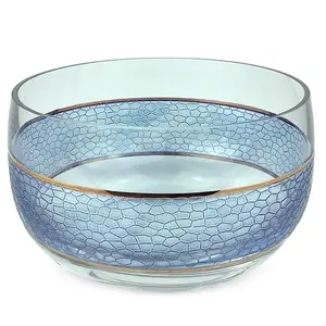MICHAEL WAINWRIGHT Panthera Glass Medium Bowl - Indigo/white