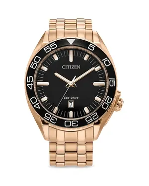 Citizen Eco Sport Bracelet Watch - Black/rose Gold