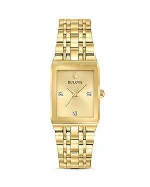Bulova Futuro Quadra -tone Link Bracelet Watch - Gold