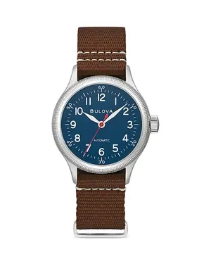 Bulova A-11 Military Watch 37mm - Blue/brown