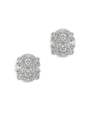 Bloomingdale'S Diamond Cluster Stud Earrings 1.0 Ct. T.w - White