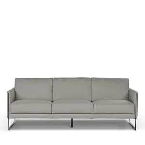 GIUSEPPE NICOLETTI Coco 81 Leather 3 Seat Sofa Bull 328 Tortora/titanium