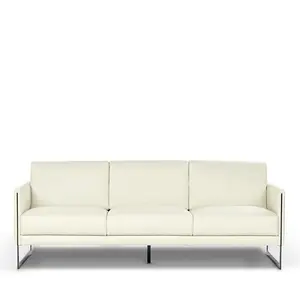 GIUSEPPE NICOLETTI Coco 81 Leather 3 Seat Sofa Bull Bianco Naturale/titanium