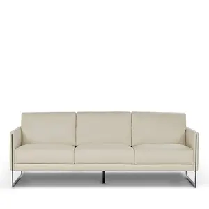GIUSEPPE NICOLETTI Coco 81 Leather 3 Seat Sofa - Bull White/titanium