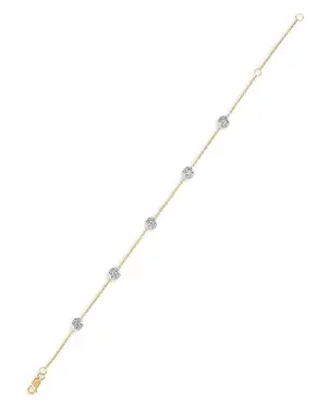 Bloomingdale'S Diamond Station Bracelet In 14k Gold - White/gold