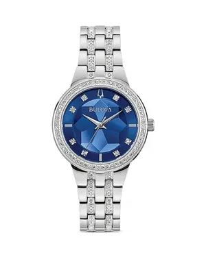 Bulova Crystal Watch - Blue/silver