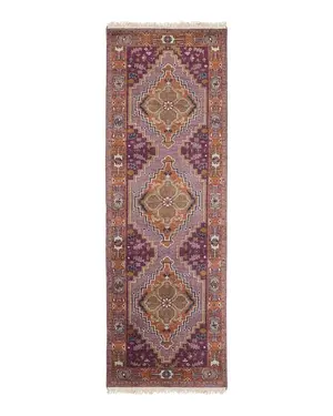SURYA Zeus Runner Area Rug, 2'6 X 8 - Eggplant/rust/lime