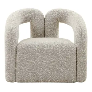TOV FURNITURE Jenn Speckled Boucle Accent Chair - Grey