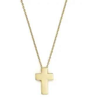 Roberto Coin 18k Yellow Tiny Treasures Cross Pendant Necklace - Gold