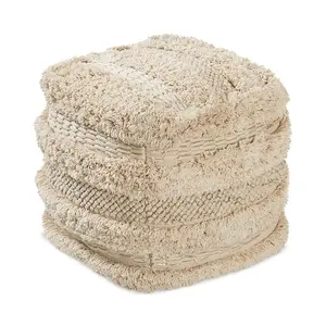 TOV FURNITURE Yorba Cotton Pouf - Beige