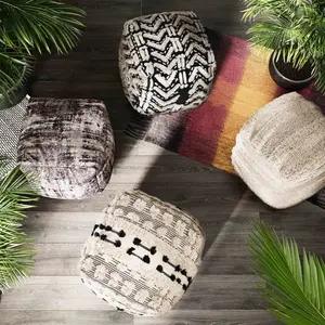 TOV FURNITURE Yorba Cotton Pouf