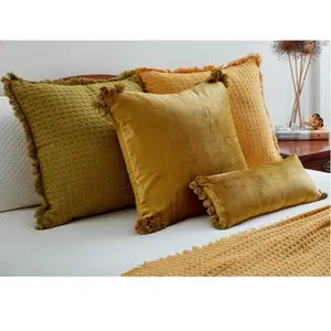 ROSELLI Raj Velvet Decorative Pillow, 20 X 20 - Olive