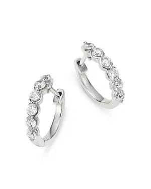 Bloomingdale'S Diamond Huggie Hoop Earrings - White