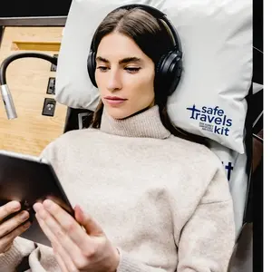 SAFE TRAVELS KIT Luxury Travel Airplane Seat Cover And Pillow Case Set
