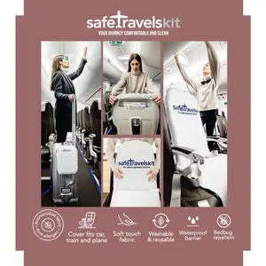 SAFE TRAVELS KIT Luxury Travel Airplane Seat Cover And Pillow Case Set