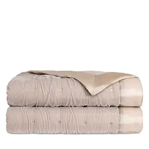 YVES DELORME Cocon Velvet Counterpane Quilt Pierre