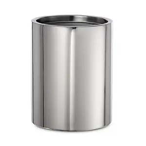 ROSELLI Modern Round Wastebasket - Silver