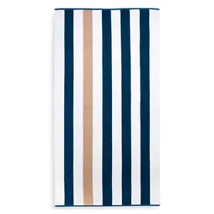 LAGUNA BEACH TEXTILE COMPANY Laguna Beach Cabana Beach Towel - Tan/blue