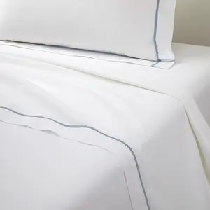 YVES DELORME Athena Flat Sheet, Full/queen - Celeste