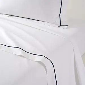 YVES DELORME Athena Flat Sheet, Full/queen Marine