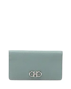 FERRAGAMO Gancini Continental Wallet Lucky Charm/silver