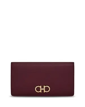 FERRAGAMO Gancini Continental Wallet Plum