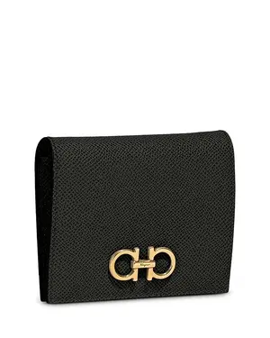 FERRAGAMO Salvatore Leather Folding Wallet - Nero