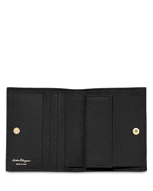 FERRAGAMO Salvatore Leather Folding Wallet - Nero
