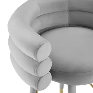 TOV FURNITURE Betty Velvet Barstool - Grey