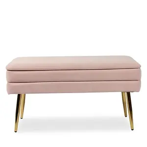 TOV FURNITURE Ziva Velvet Storage Bench - Blush