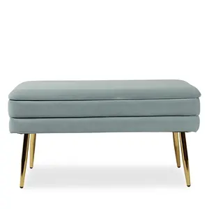 TOV FURNITURE Ziva Velvet Storage Bench - Sea Blue