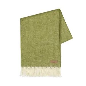 LANDS DOWNUNDER Italian Herringbone Throw Fern