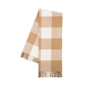 LANDS DOWNUNDER Landsdown Under Buffalo Check Cotton Blend Throw - Caramel