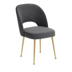 TOV FURNITURE Swell Velvet Chair - Dark Grey
