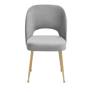 TOV FURNITURE Swell Velvet Chair - Light Grey