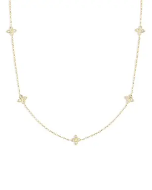 Roberto Coin 18k Yellow Verona Flower Diamond Necklace - Gold