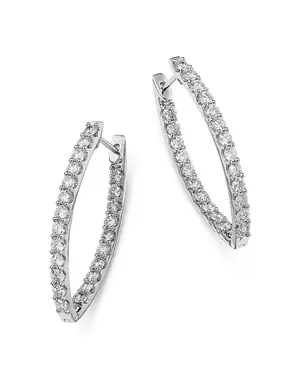 Bloomingdale'S Diamond Inside Out Hoop Earrings, 3.0 Tcw - White