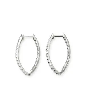 Bloomingdale'S Diamond Inside Out Hoop Earrings, 3.0 Tcw - White