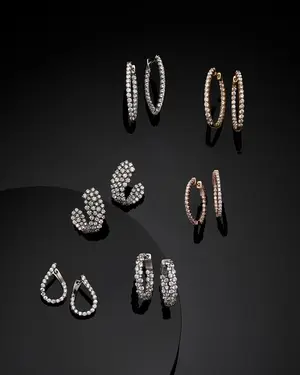 Bloomingdale'S Diamond Inside Out Hoop Earrings, 3.0 Tcw - White