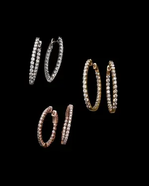 Bloomingdale'S Diamond Inside Out Hoop Earrings, 3.0 Tcw - White