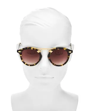 Krewe Stl Ii 24k Gradient Round Sunglasses