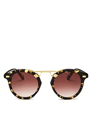 Krewe Stl Ii 24k Gradient Round Sunglasses - Zulu/black Gradient